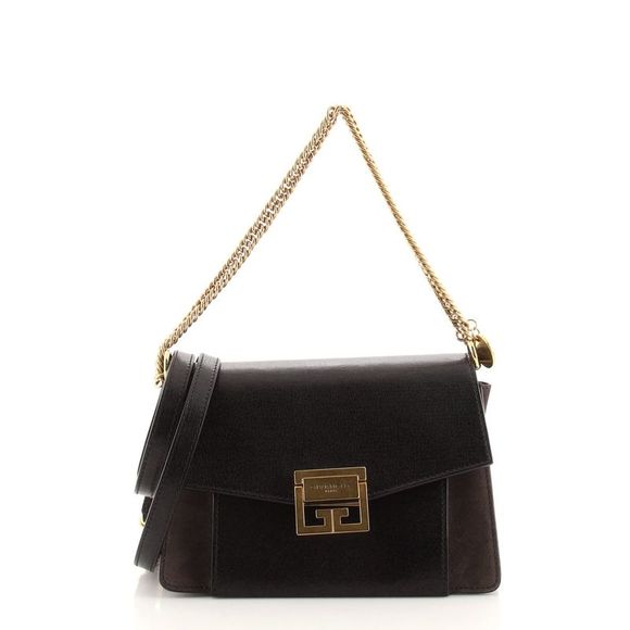 Givenchy | Bags | Givenchy Gv3 Flap Bag Leather With Suede Small Black ...